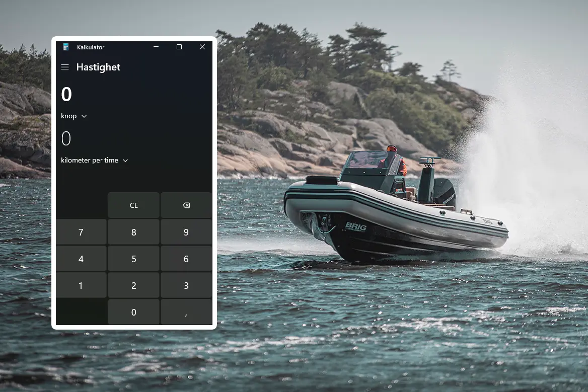Konverter knop til kilometer per time